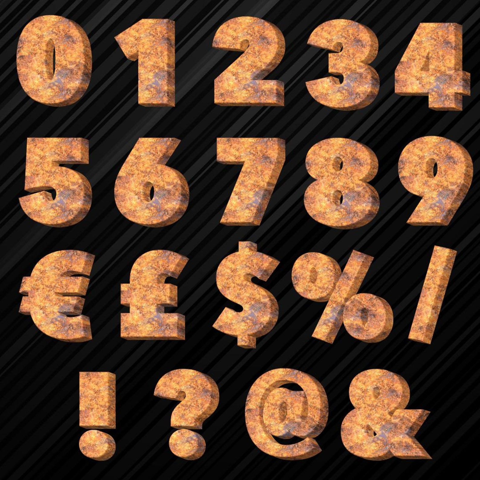 Rusted Alphabet Letters Set, Rusty Metal 3D Banner Letters,rusty Metal ...