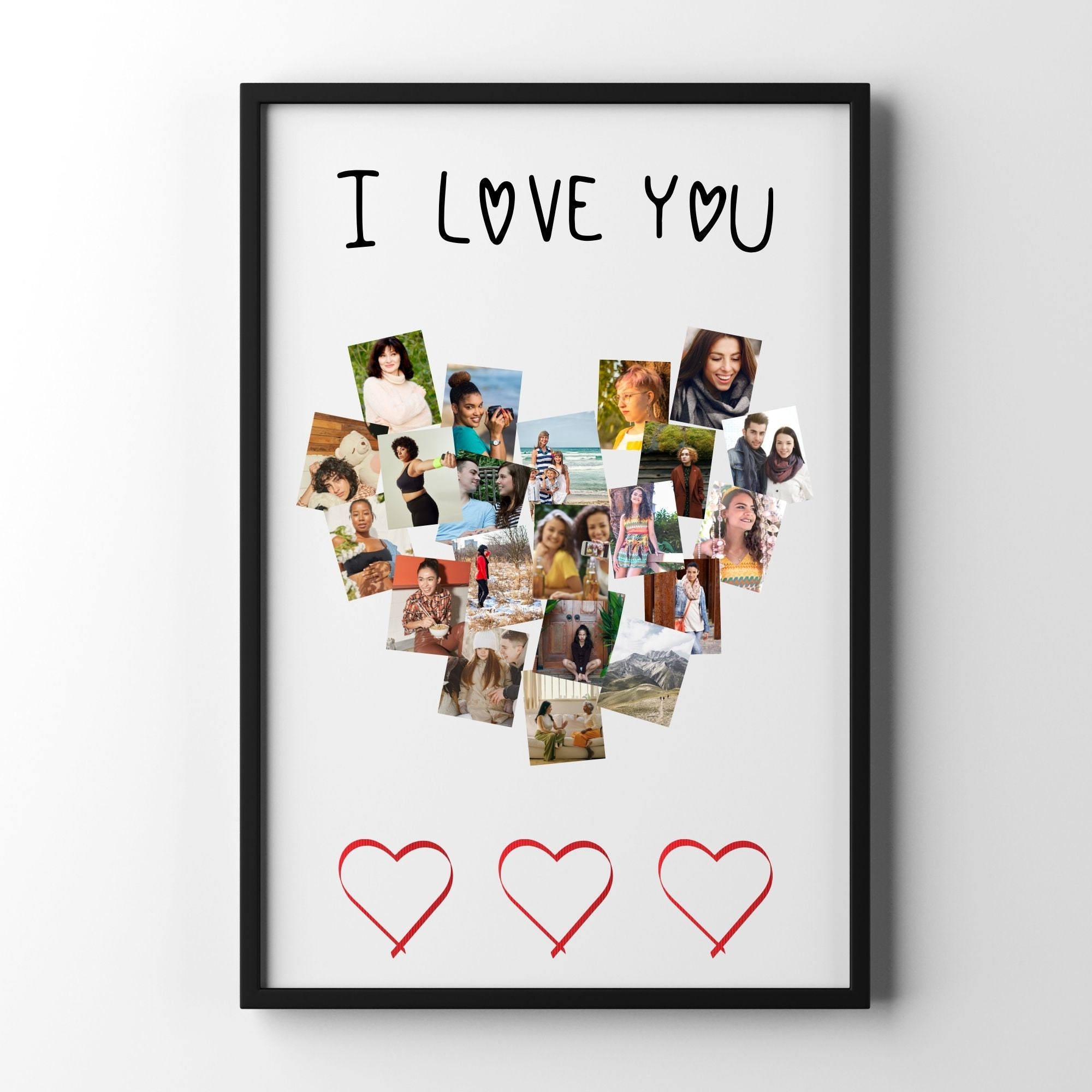 Editable Canva Love Heart Photo Collage Printable Photo - Etsy