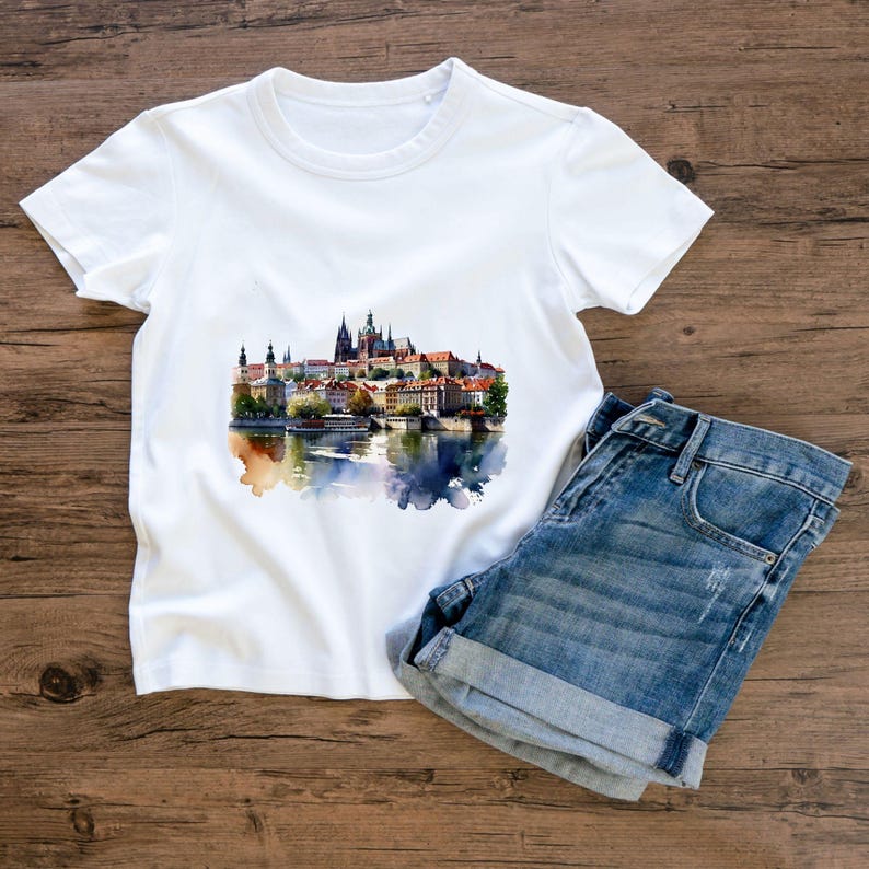Watercolor Prague Clip Art Bundle | Vintage Cityscape Illustrations ...