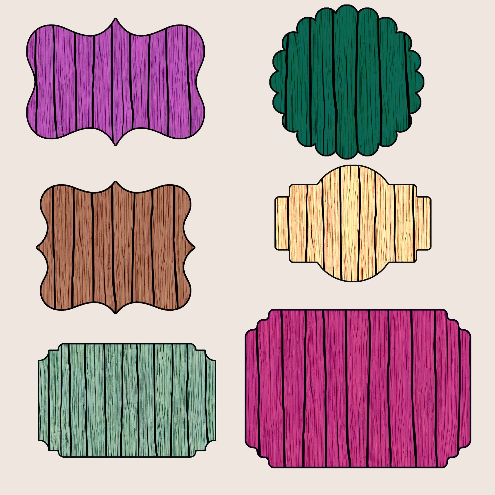 Wooden Labels Wood Labels Clip Art Wooden Tag Clipart Colorful Wood ...