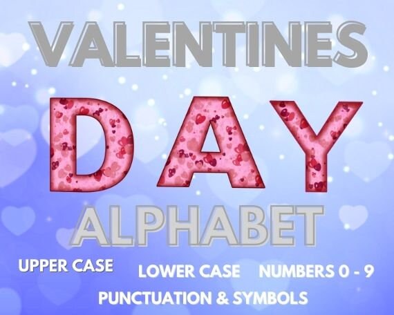 Valentines Alphabet Letters PNG Files, Heart Shape Upper Case and Lower ...