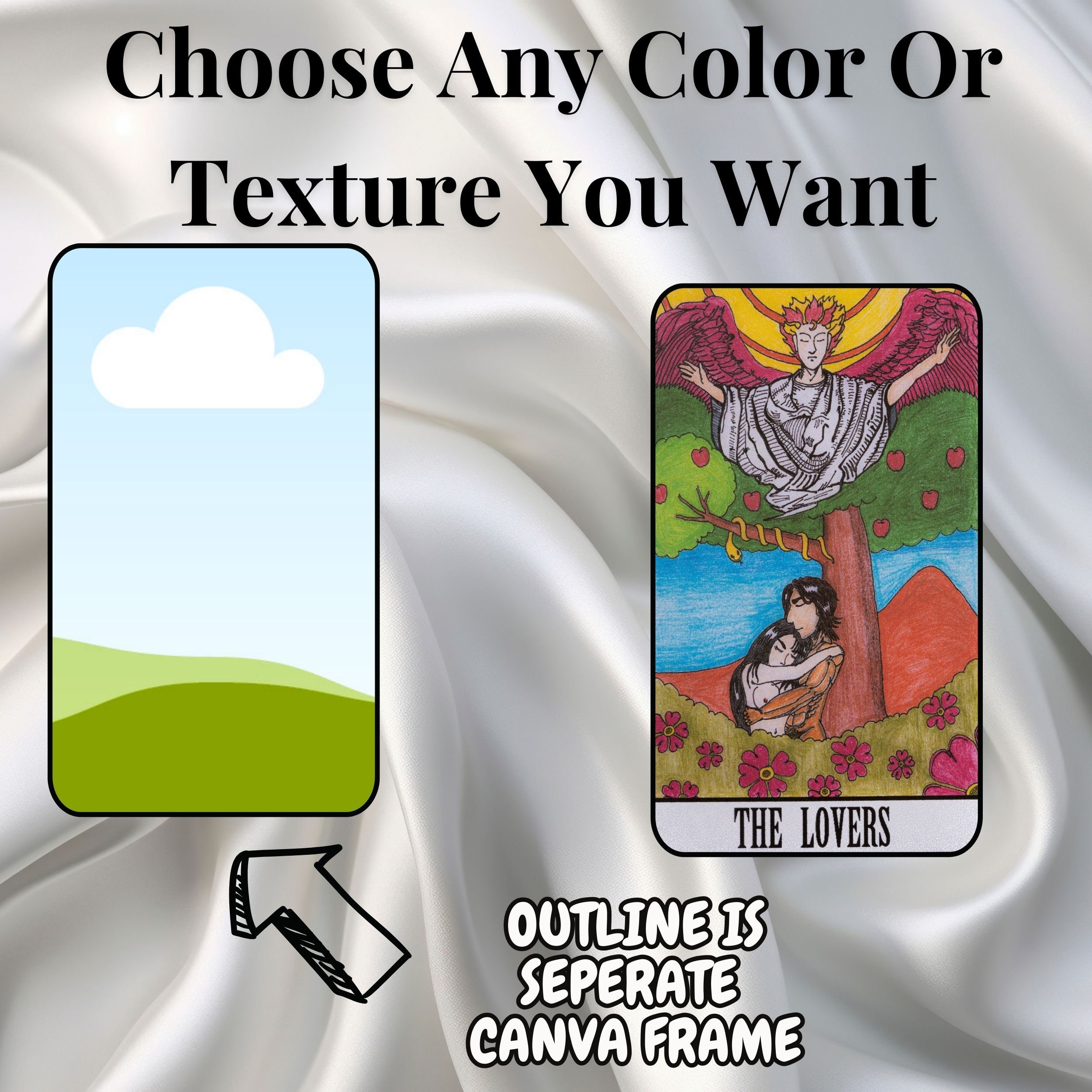 Tarot Card Editable Template 2.75"x4.75", Canva Tarot Template, DIY ...