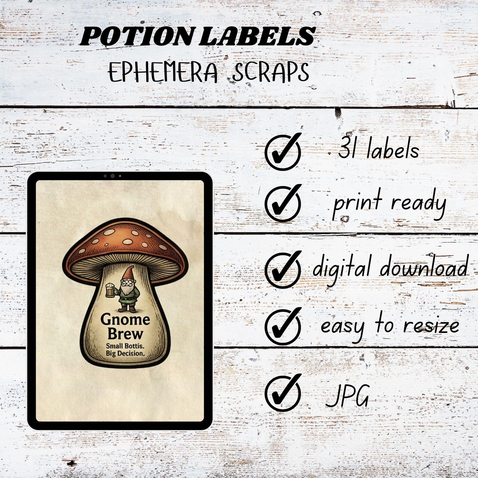 Fantasy Apothecary Potion Labels – 31 Printable Vintage Stickers ...