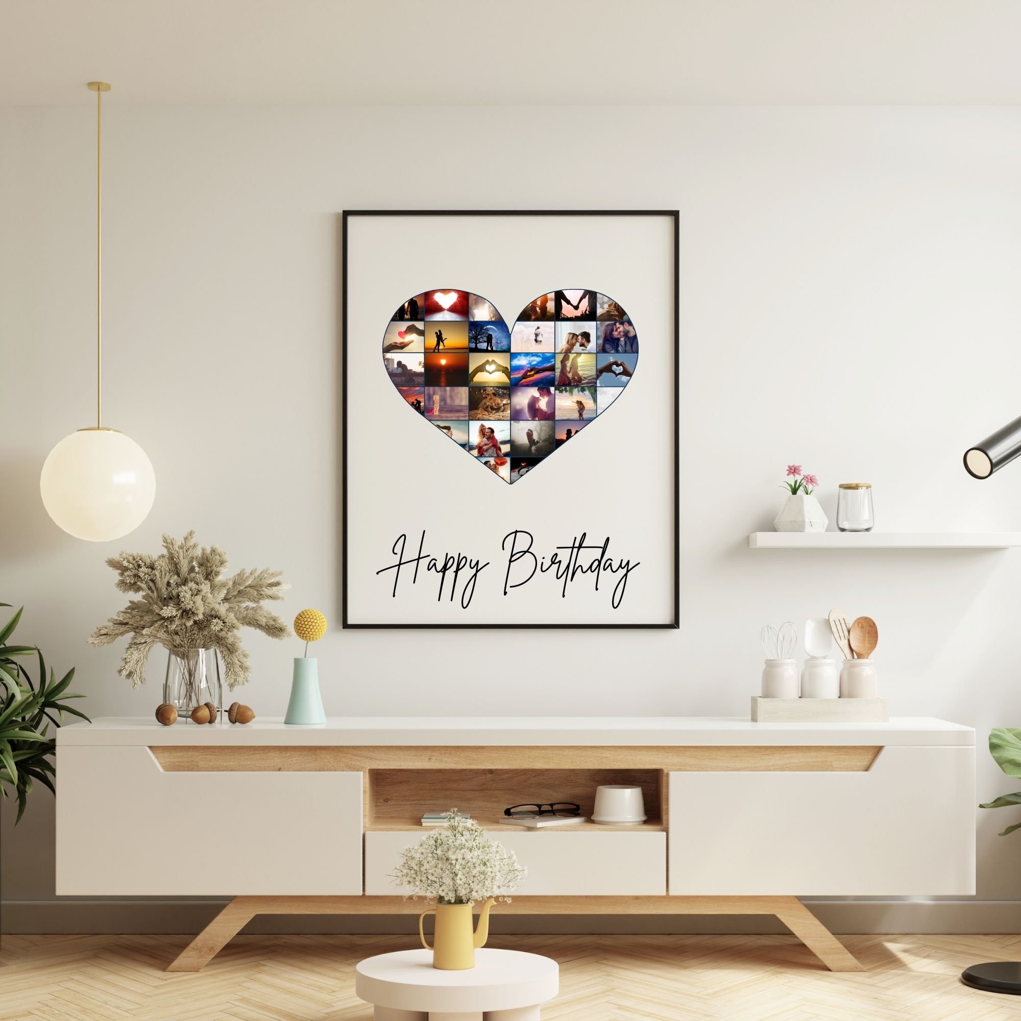 Editable Canva Love Heart Photo Collage, Printable Photo Collage ...