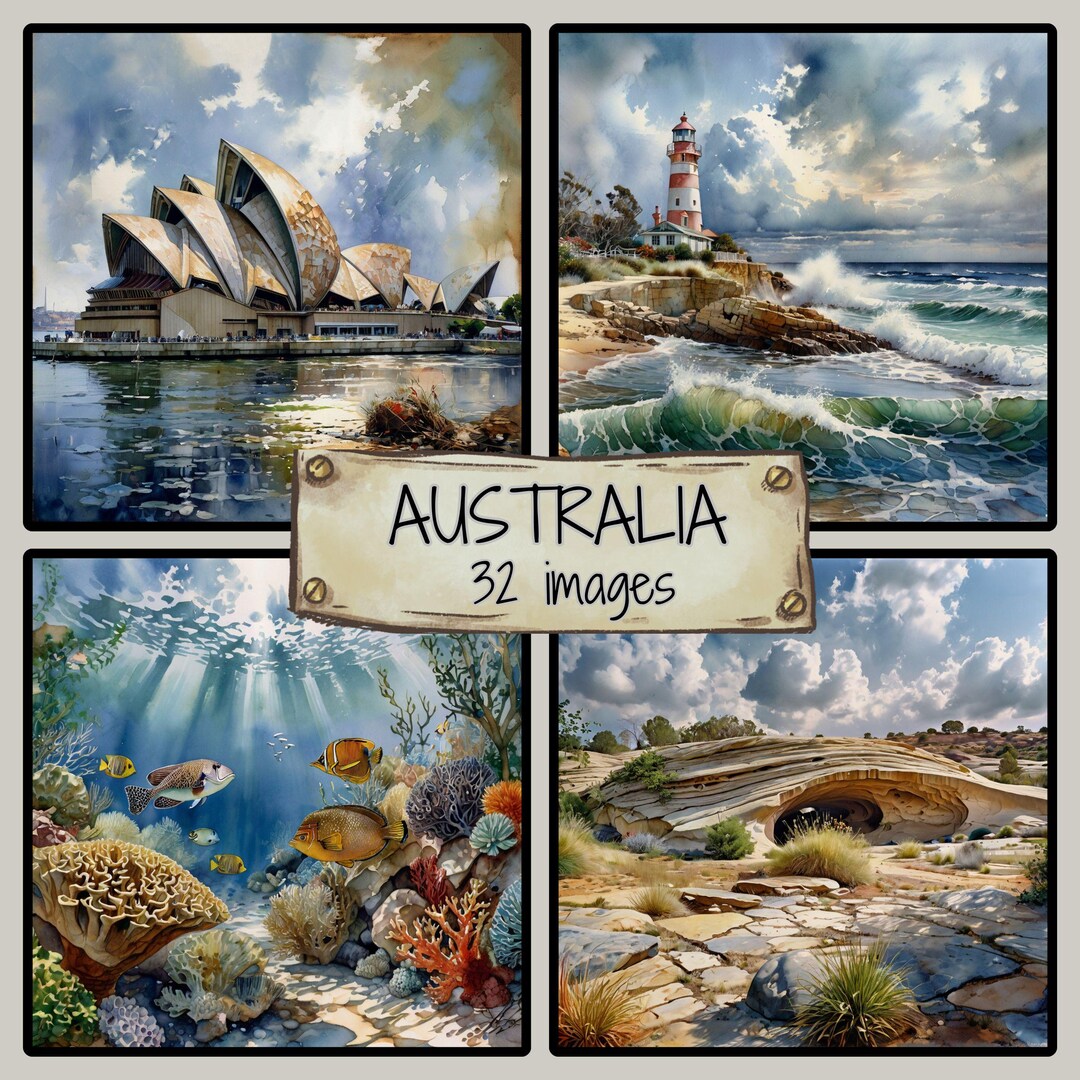 Watercolor Australia Clip Art Bundle | Iconic Australian Landmarks ...