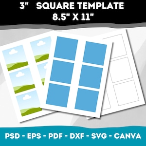 3 Inch Square Template, 3" Template in Psd, Eps, Pdf, Dxf and Canva ...
