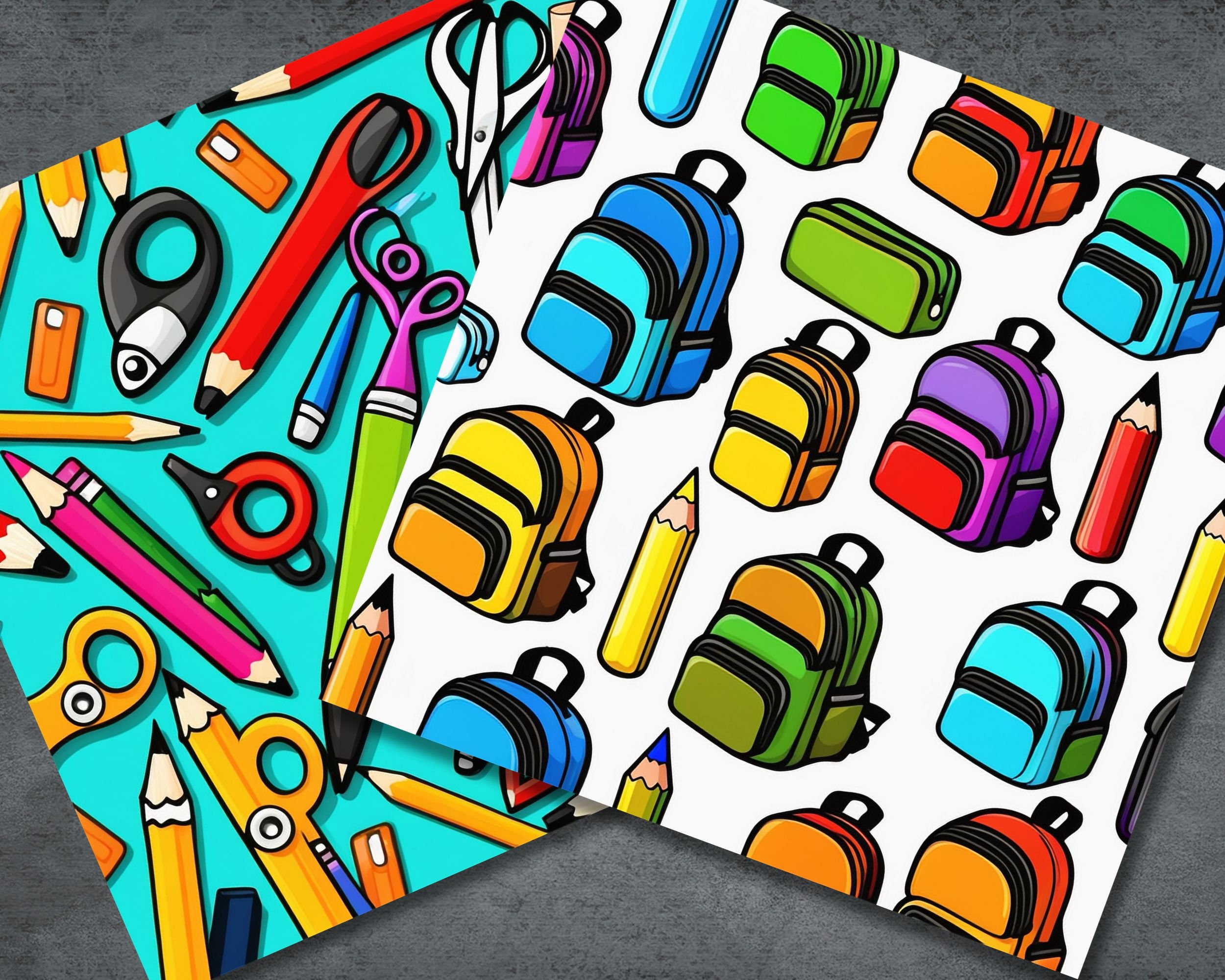 Back to School Digital Paper Bundle, School Days Digital Paper Pack ...