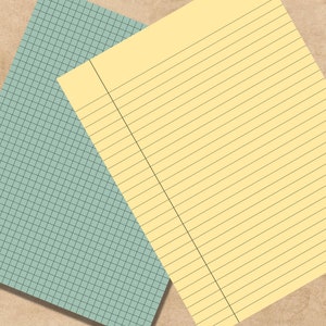 Notebook Paper, School Digital Paper Printable Back to School Writing ...