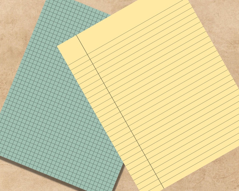 Notebook Paper, School Digital Paper Printable Back to School Writing ...