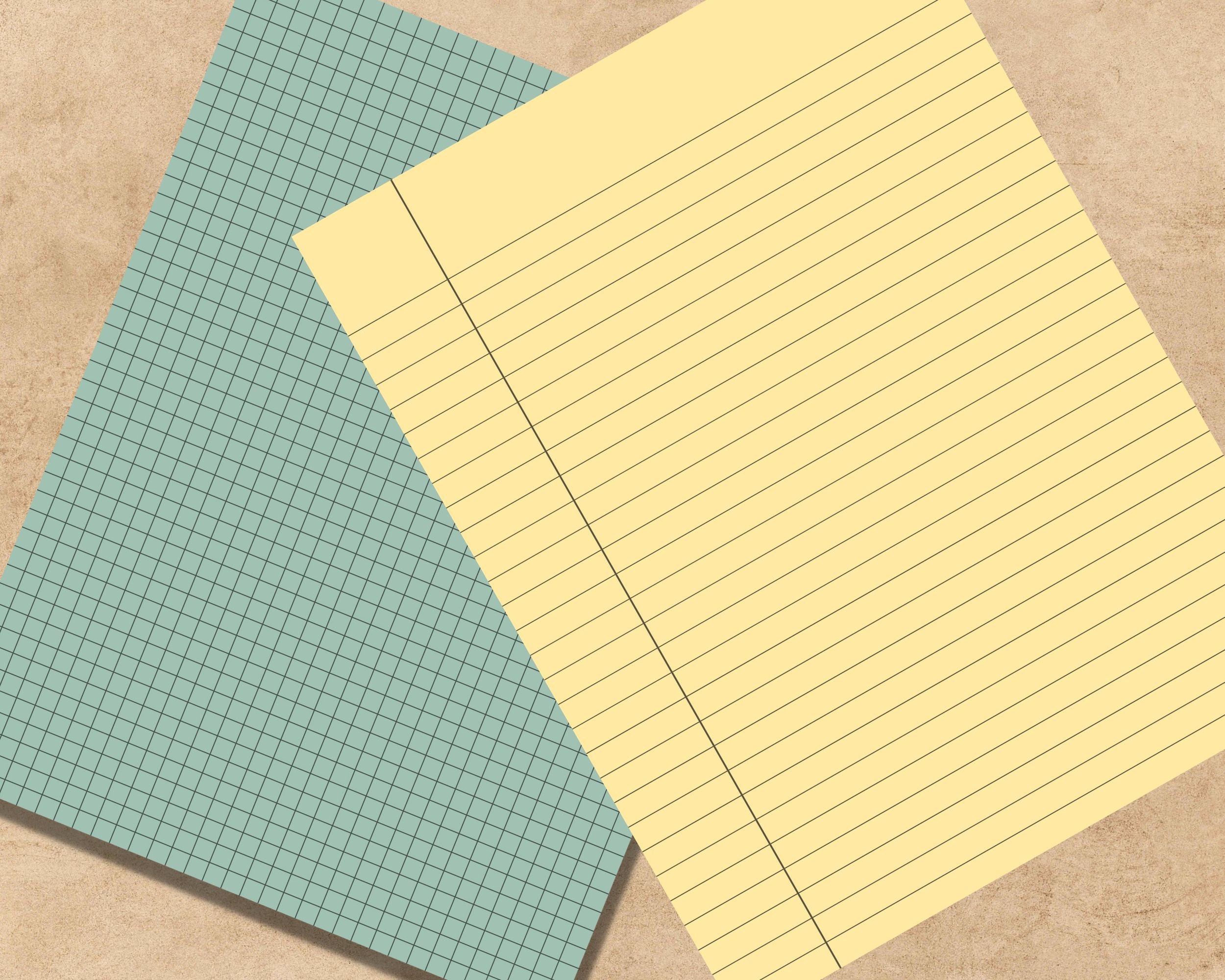 Notebook Paper, School Digital Paper Printable Back to School Writing ...