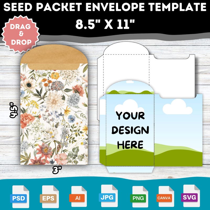 Seed Packet Template - Etsy