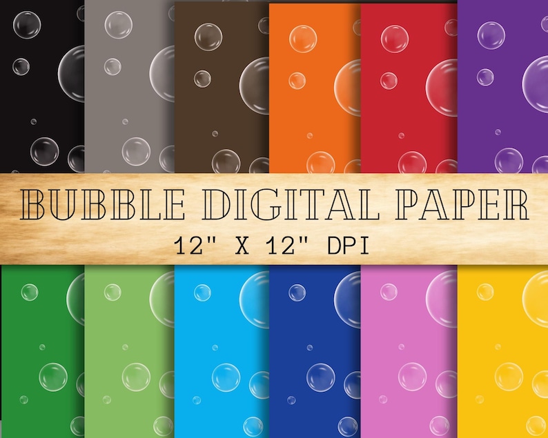 Bubbles Digital Scrapbooking Paper-bubbles Digital Paper-rainbow ...