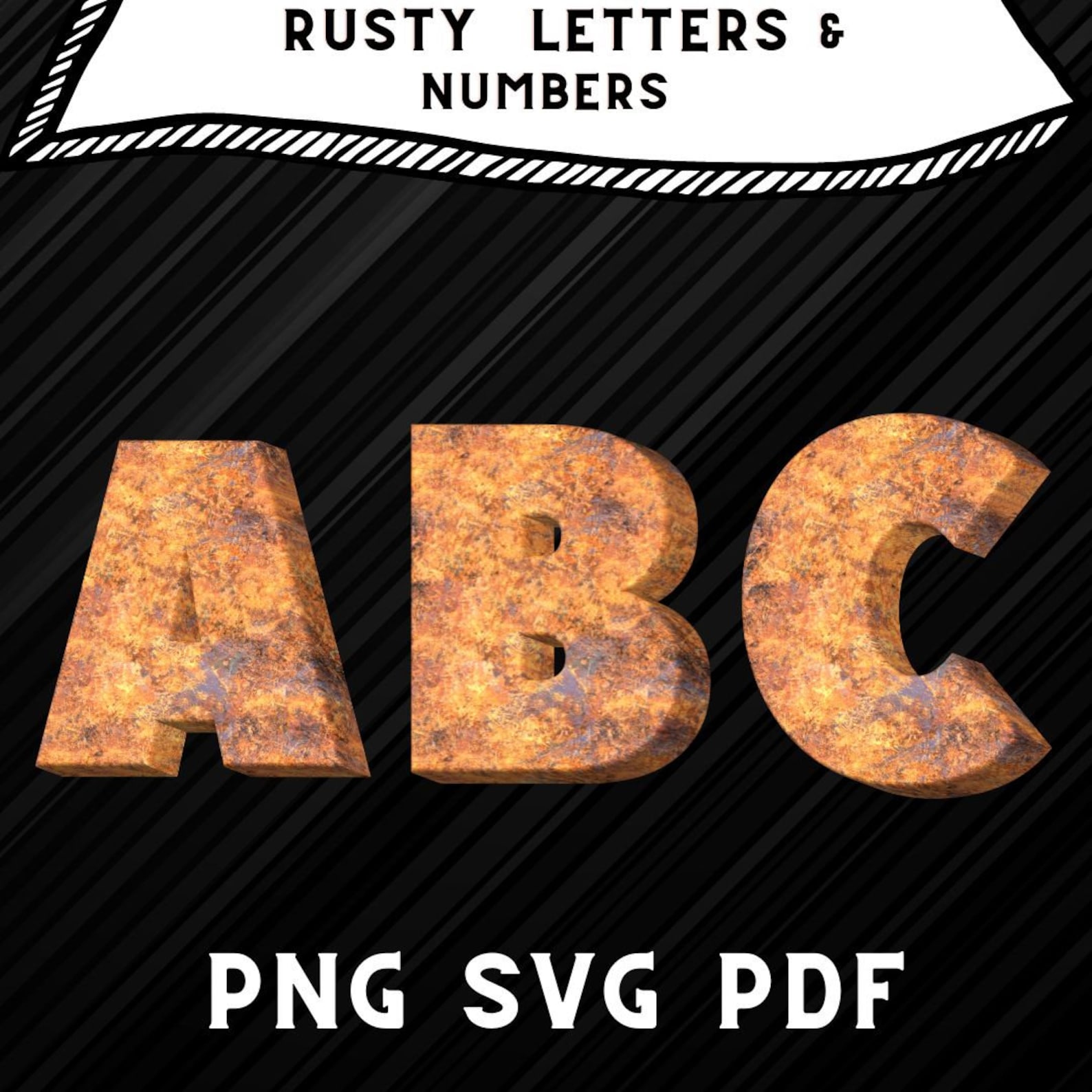 Rusted Alphabet Letters Set, Rusty Metal 3D Banner Letters,rusty Metal ...
