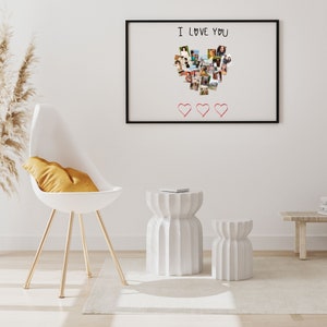 Editable Canva Love Heart Photo Collage, Printable Photo Collage ...