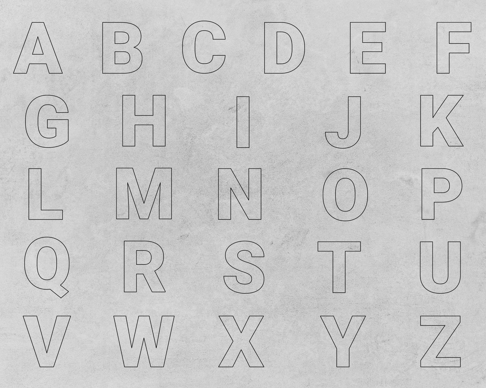 OUTLINE LETTERS and Numbers SVG, Png and Pdf Files, Outline Font Hollow ...