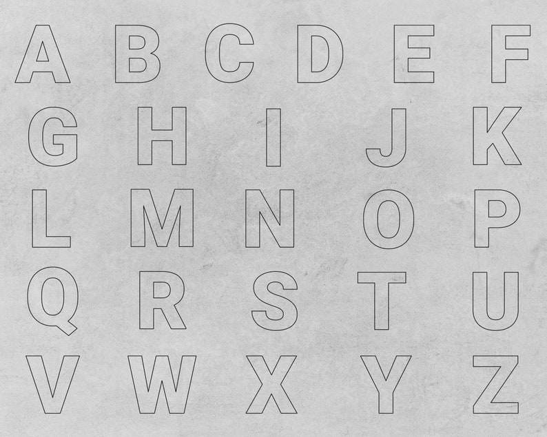 OUTLINE LETTERS and Numbers SVG, Png and Pdf Files, Outline Font Hollow ...