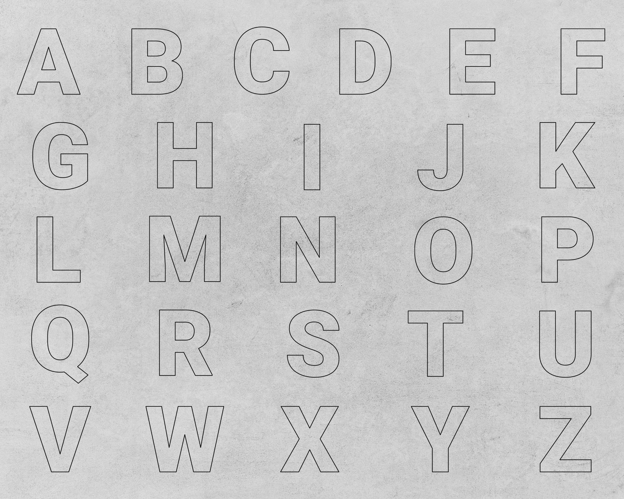 OUTLINE LETTERS and Numbers SVG, Png and Pdf Files, Outline Font Hollow ...