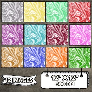 Colorful Swirls Digital Paper, Abstract Texture Backgrounds, Liquid ...