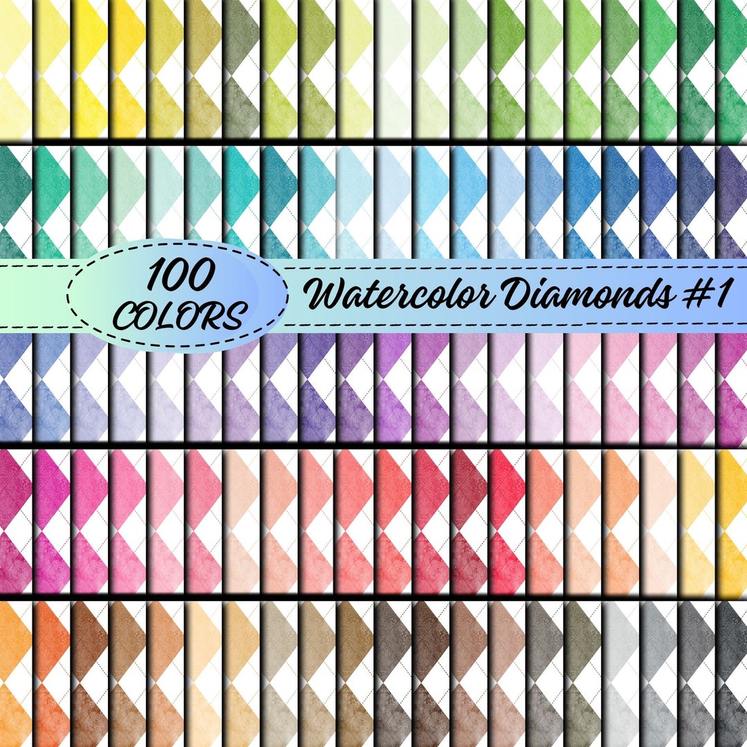 Watercolor Star Digital Paper Set, 100 Colors Star Seamless Patterns ...
