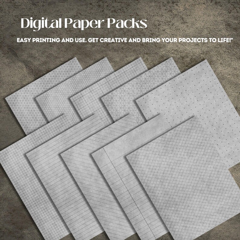 Grey Vintage Writing Paper,school Digital Paper,junk Journal Pages ...