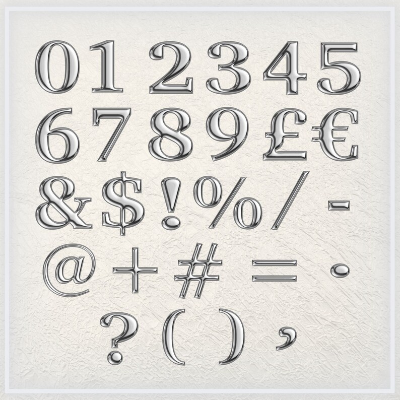 Silver Chrome Alphabet Letters, Liquid Silver Alphabet Letters in PNG ...