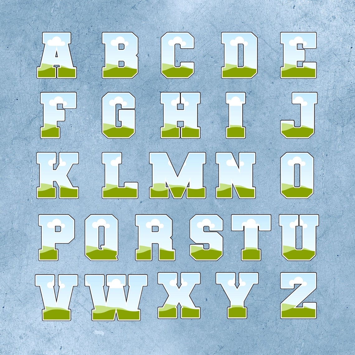 Editable Canva Frame Varsity Alphabet Template , Frame Sports Digital ...