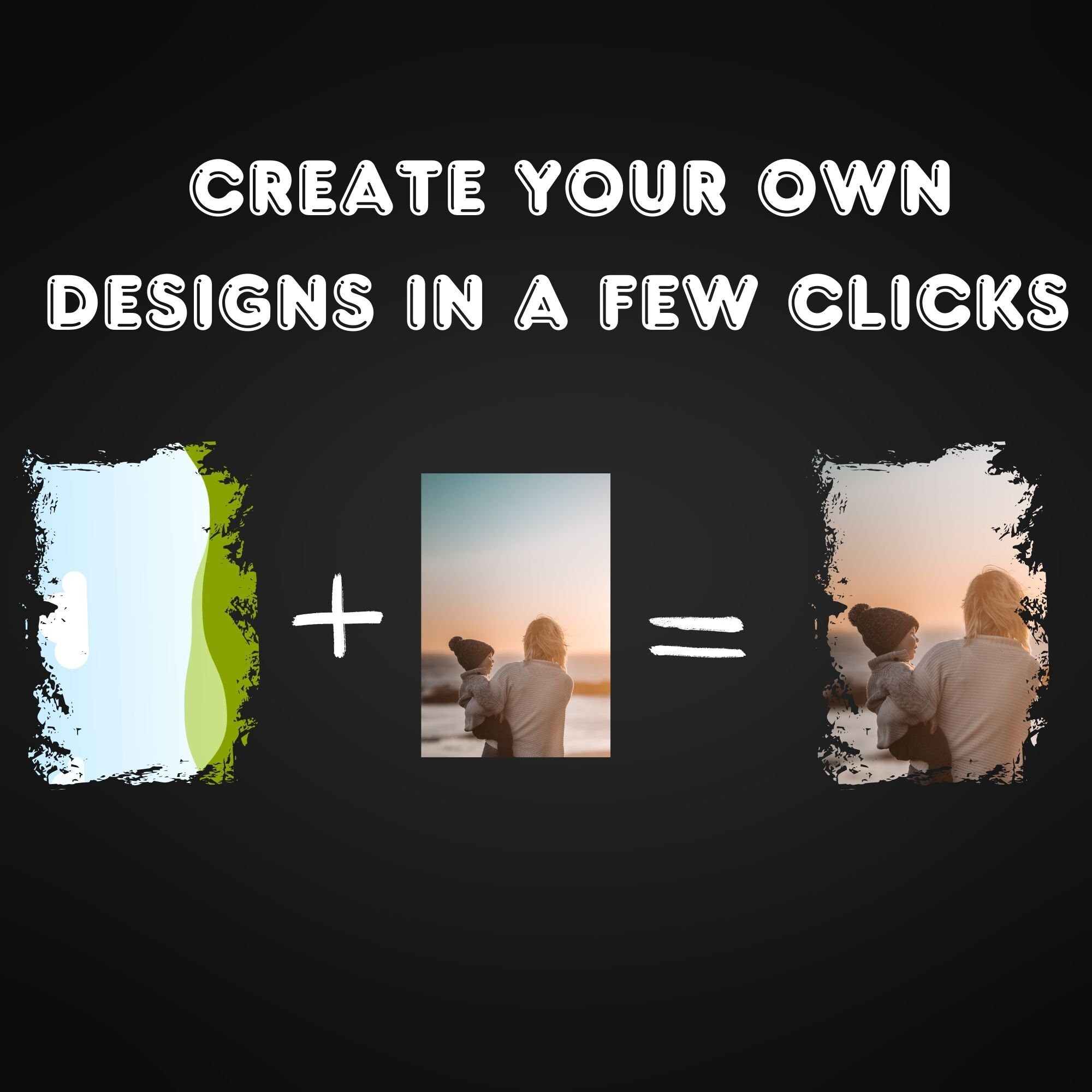 Bleach Effect Distressed Edge Canva Frames, Design Your Own Canva Frame ...