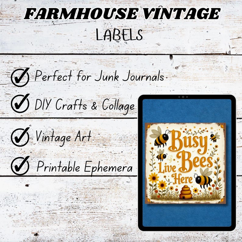 Vintage Farmhouse Signs Clipart, Rustic Printable PNG JPG, Junk Journal ...