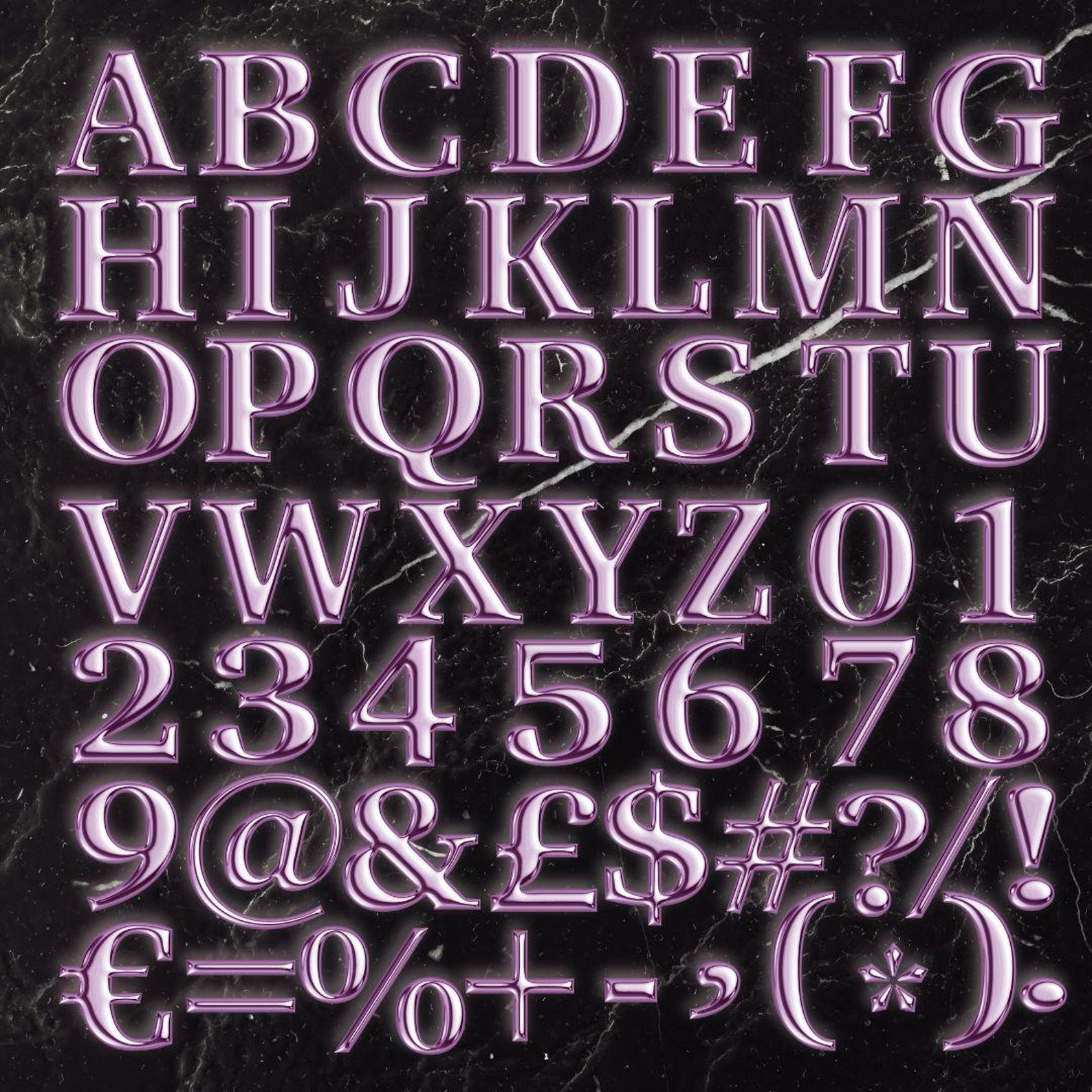 Liquid Lilac Chrome Alphabet Letters, Liquid Lilac Letters in PNG,SVG ...