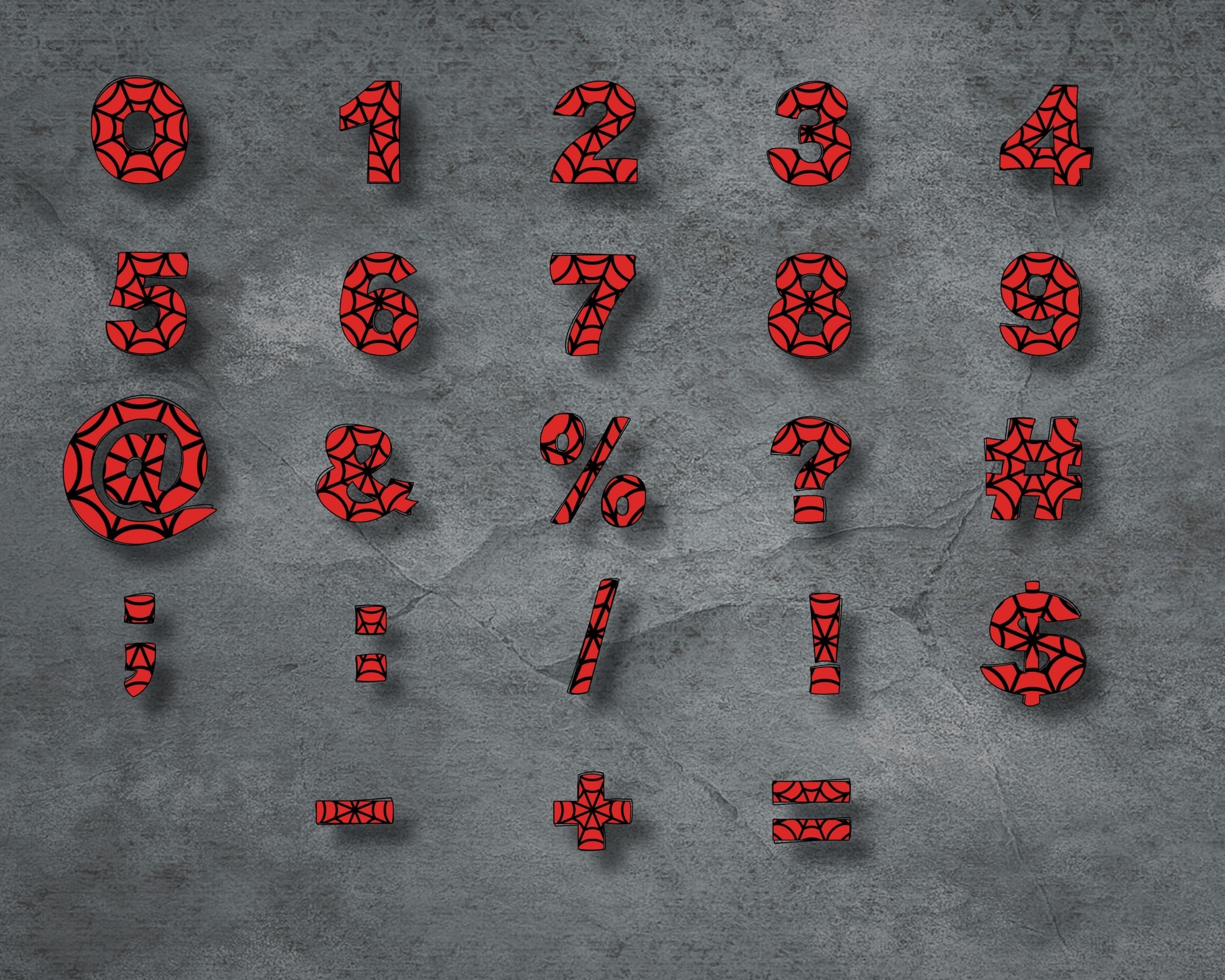 Spiderweb Letters and Numbers Clipart Bundle, Spiderweb Font Svg ...