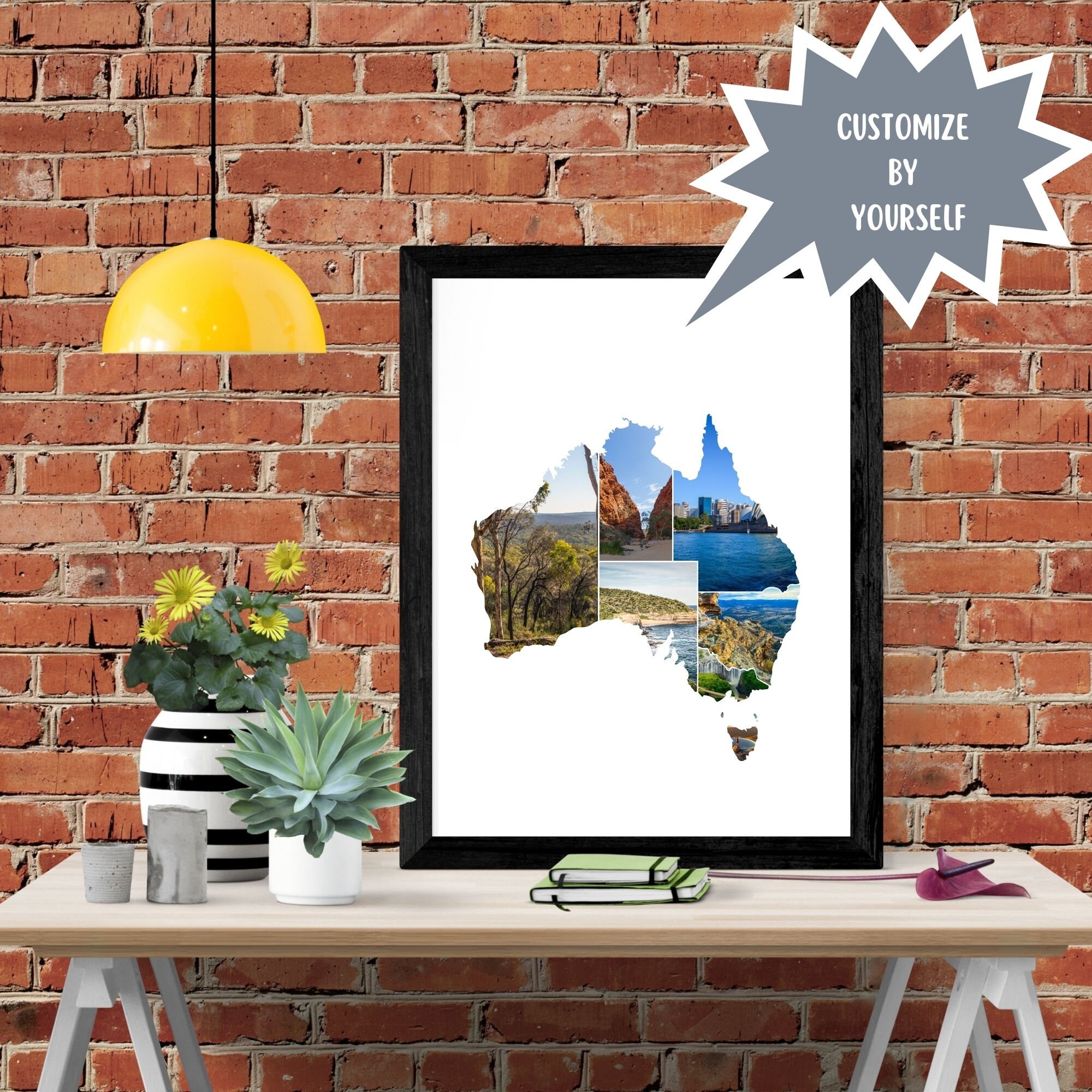 Editable Australian Map Photo Collage ,create Your Own Aussie Map Photo ...