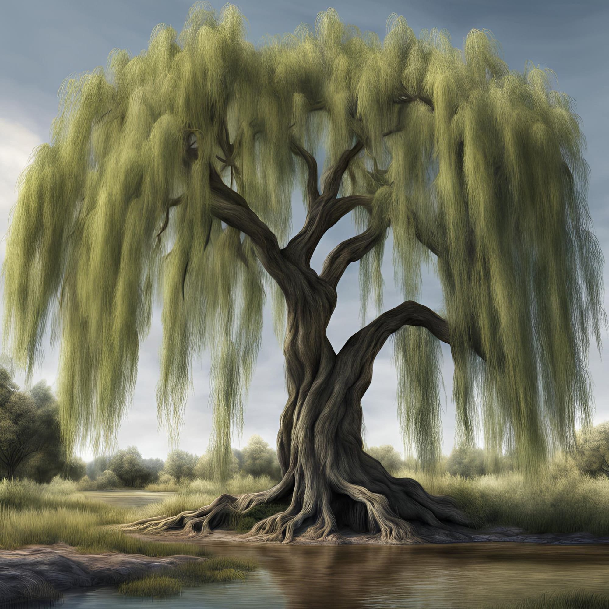 Watercolor Weeping Willow Tree Clipart: Digital Paper Pack (JPG, PDF ...