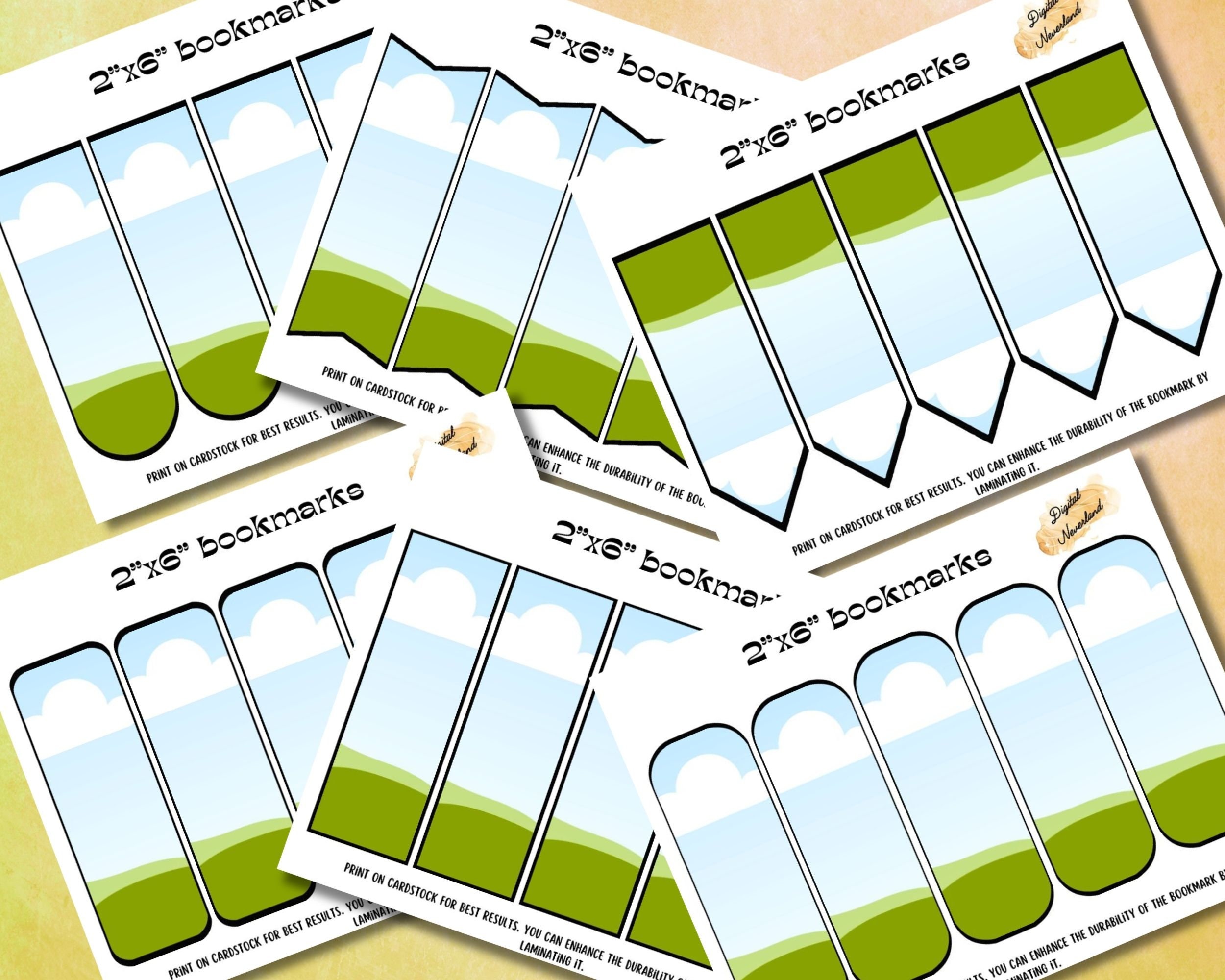 Editable Canva Digital Bookmark Template, Printable Bookmarks, Create ...