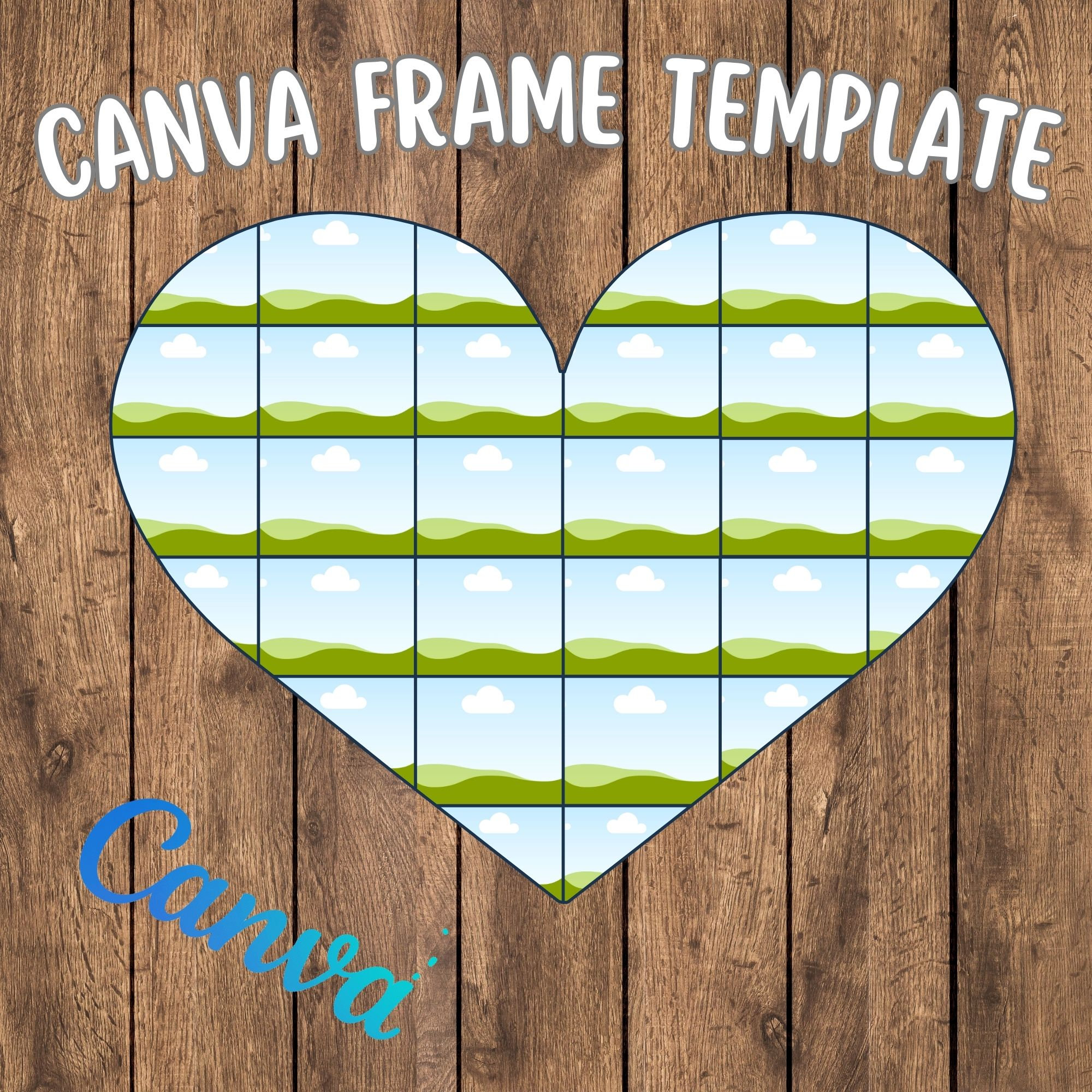 Editable Canva Love Heart Photo Collage, Printable Photo Collage ...