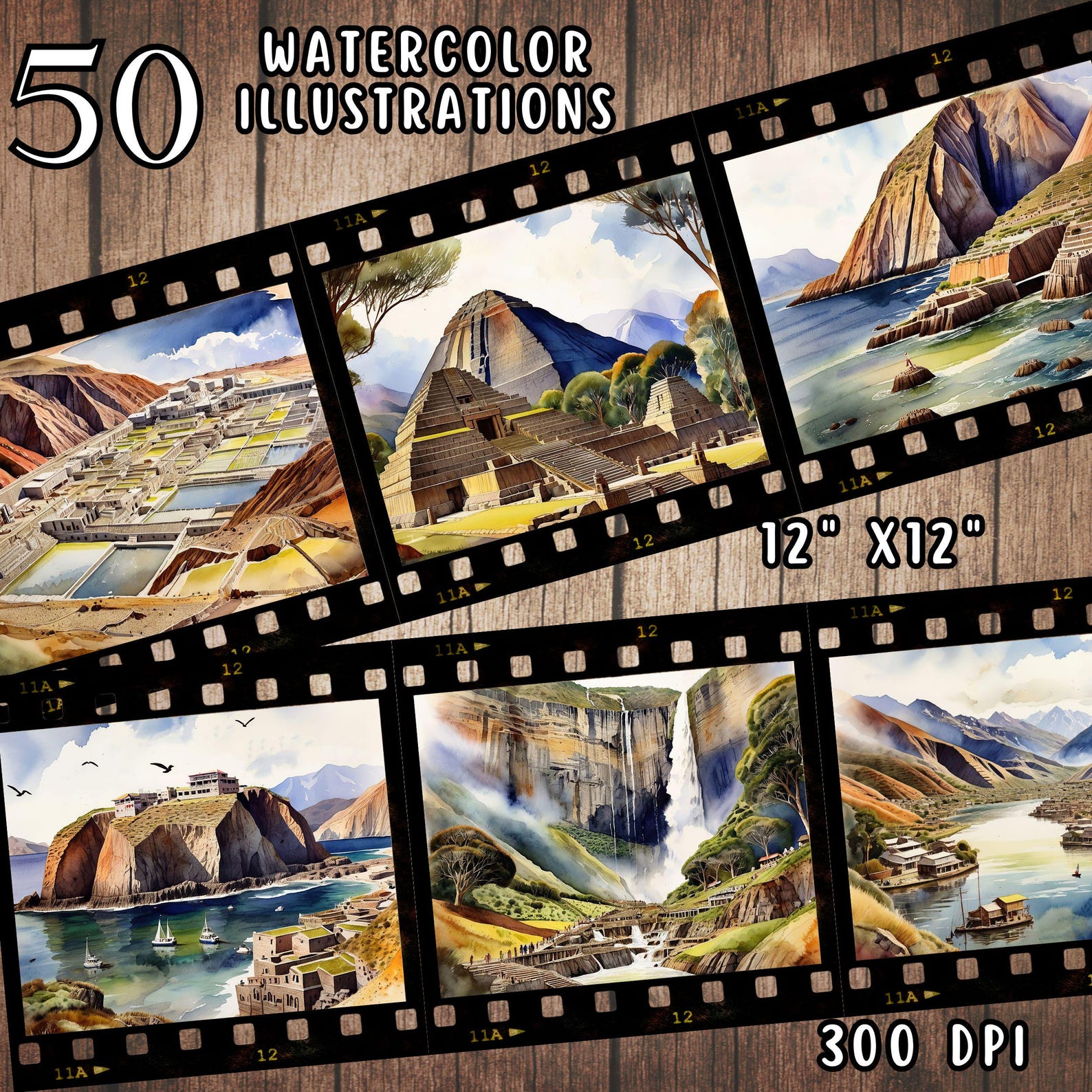 Watercolor Peru Clipart Bundle JPG |south America Scrapbooking Paper ...