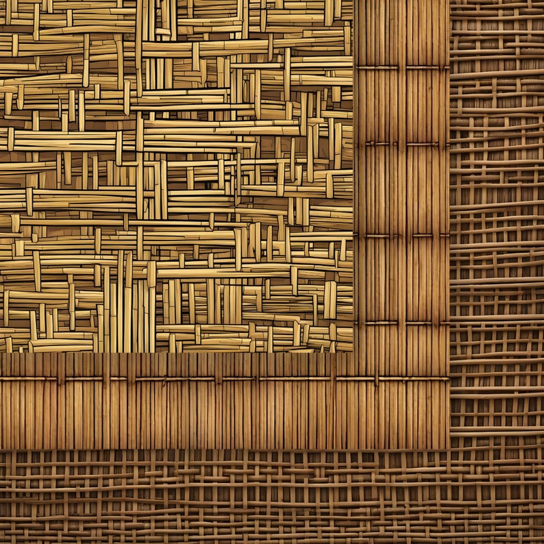 Rattan Texture Digital Papers, Wicker Weave Backgrounds, Nature ...