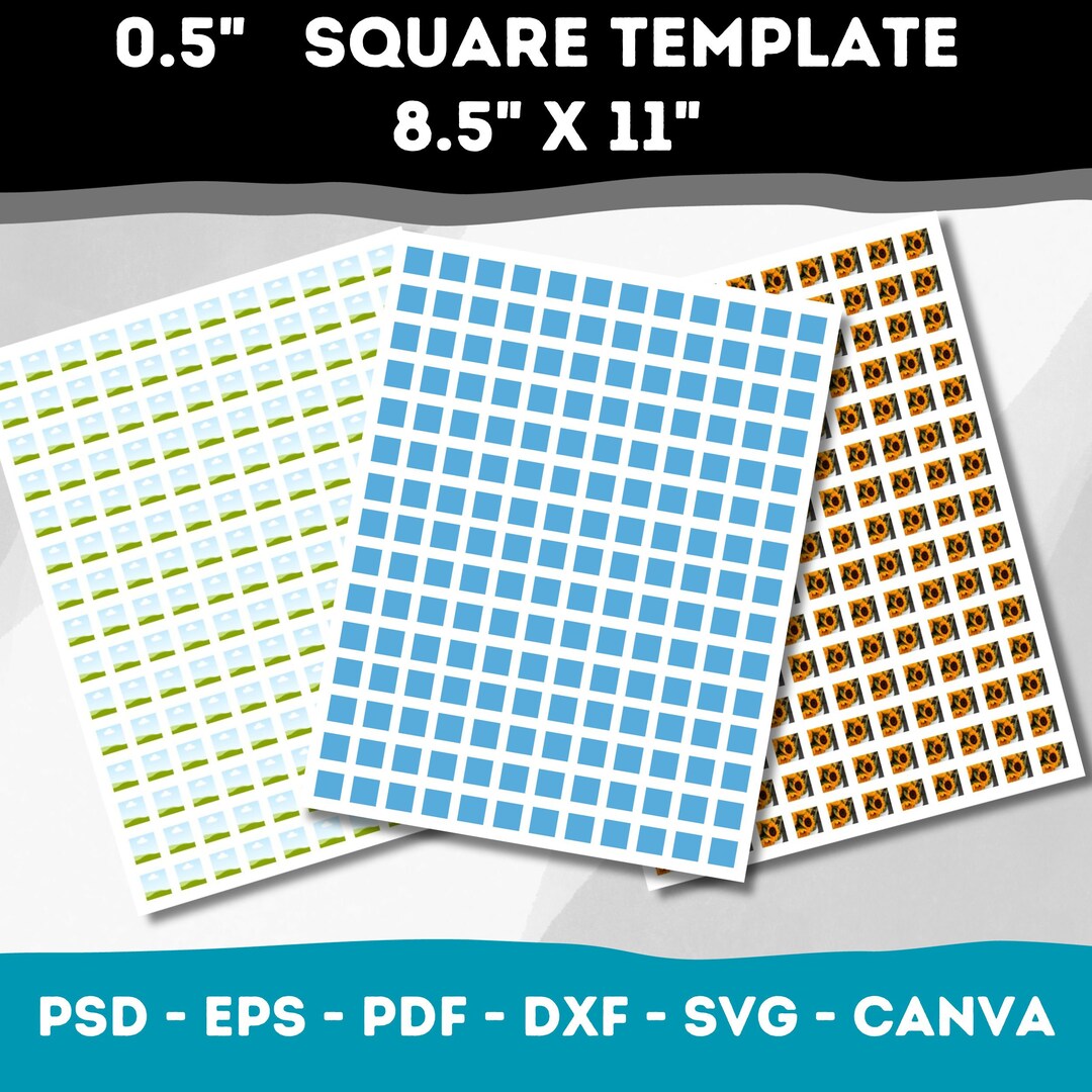 0.5 Inch Square Template 0.5 Template in Psd Eps Pdf - Etsy