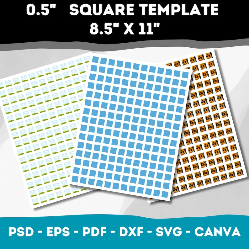 0.5 Inch Square Template 0.5 Template in Psd Eps Pdf - Etsy