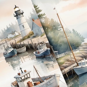 Vintage Harbour Clip Art Set, Digital Scrapbooking Papers, Vintage ...
