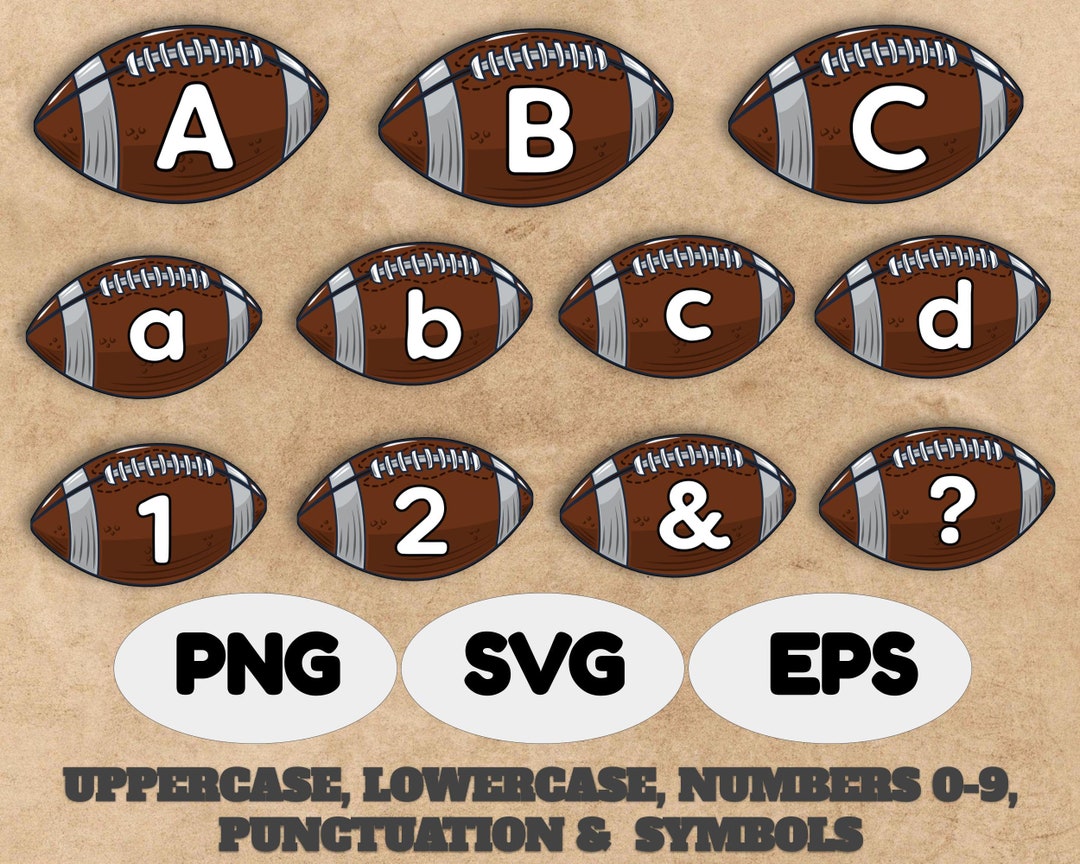 Football Alphabet Letters and Numbers , Football Alphabet Clipart ...