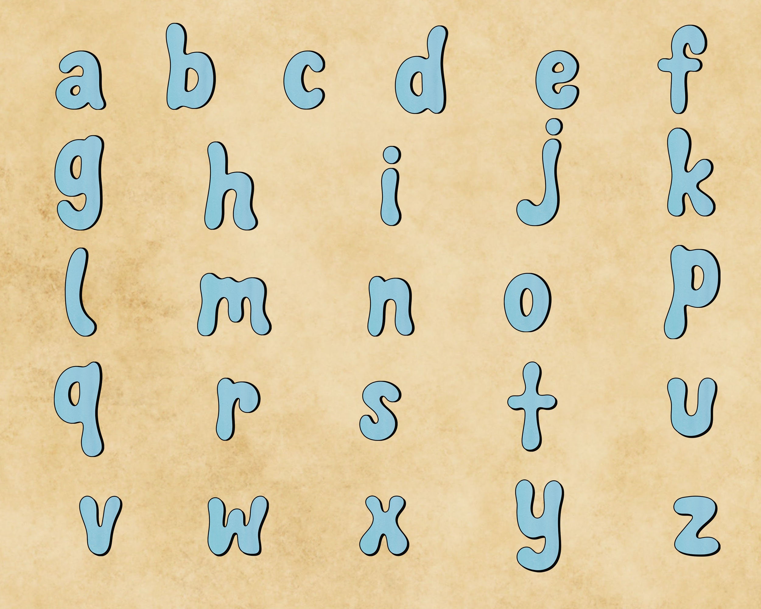 Retro Alphabet Letters, Boho Alphabet Letters Set, Retro Doodle Letters ...