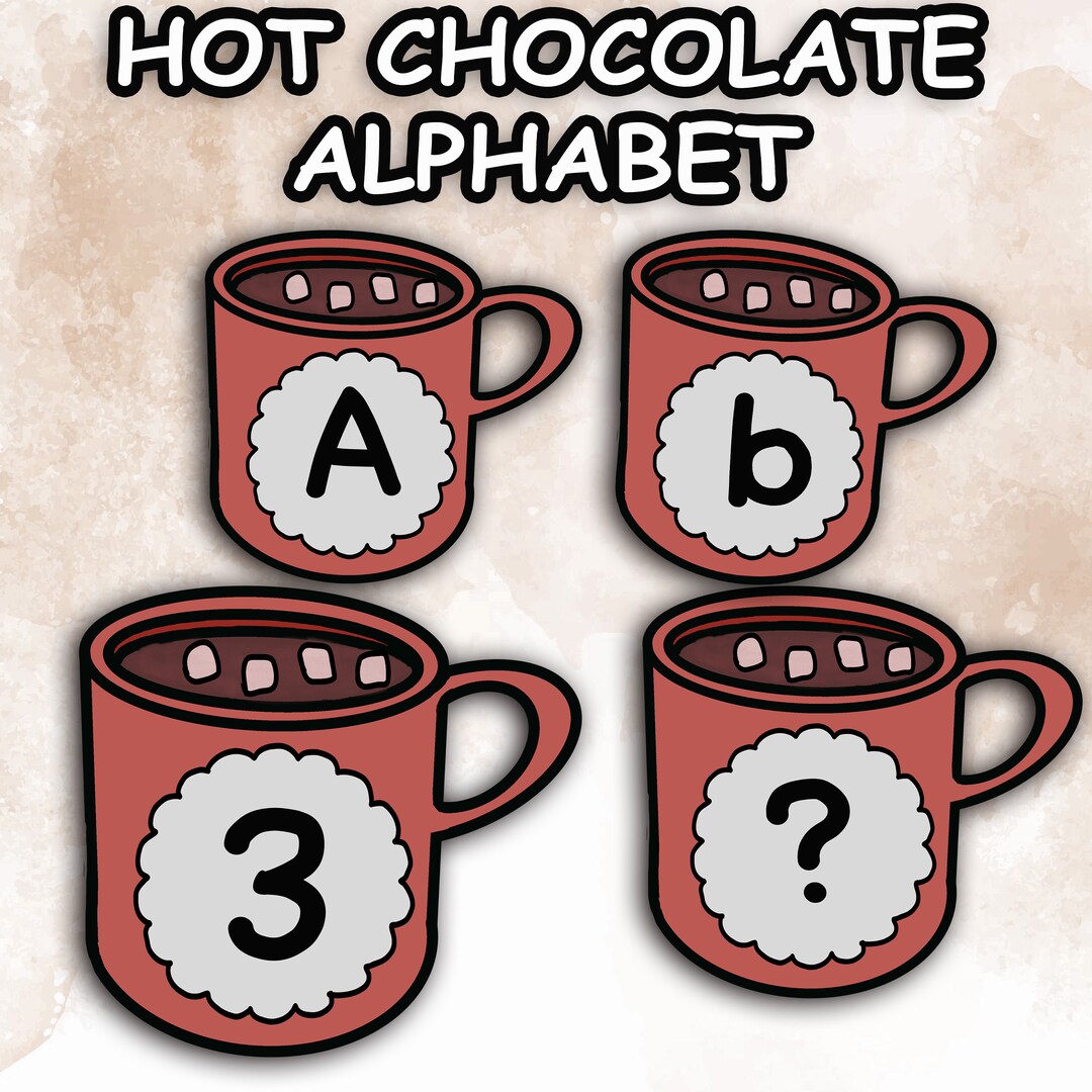 Hot Chocolate Alphabet Letters Clip Art Christmas Themed - Etsy