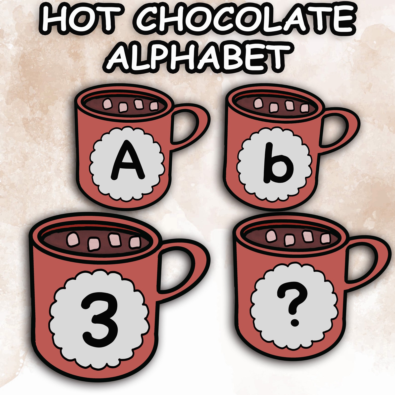 Hot Chocolate Alphabet Letters Clip Art Christmas Themed - Etsy