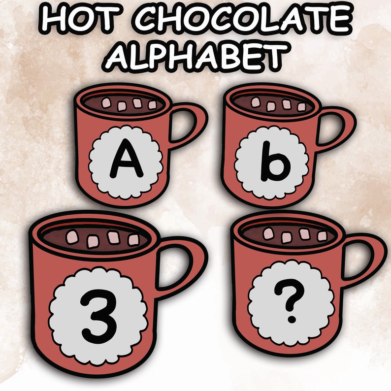 Hot Chocolate Alphabet Letters Clip Art Christmas Themed - Etsy