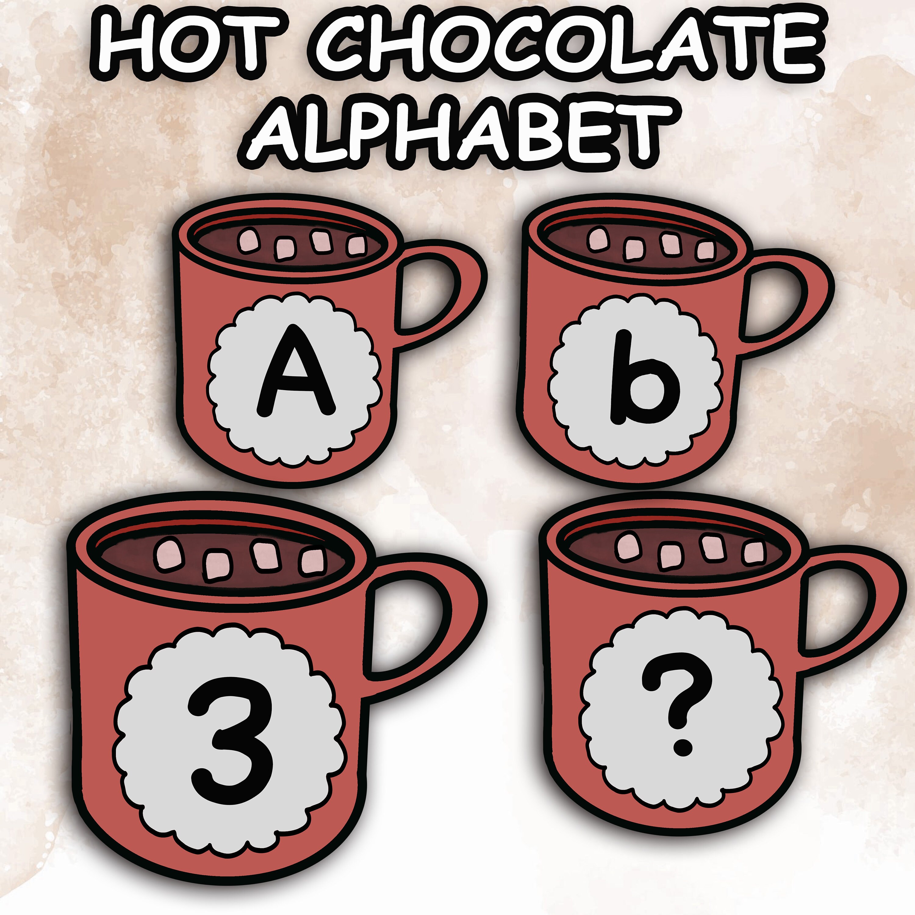 Hot Chocolate Alphabet Letters Clip Art Christmas Themed - Etsy