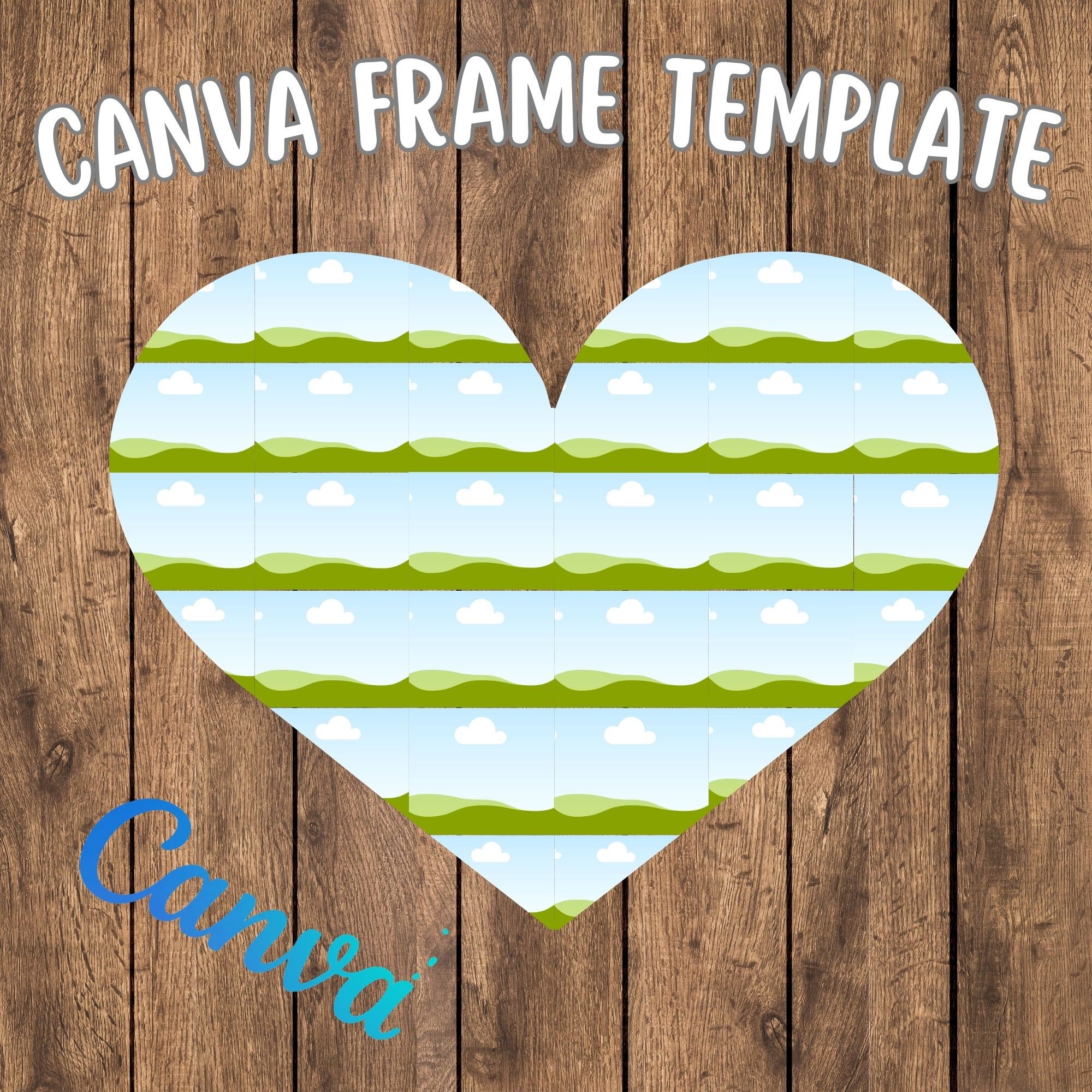 Editable Canva Love Heart Photo Collage, Printable Photo Collage ...