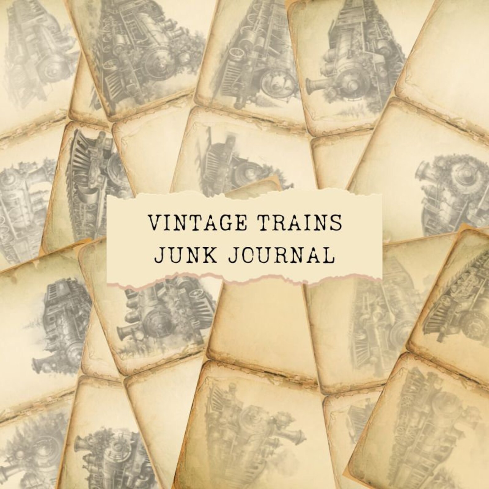 Vintage Trains Junk Journal Pages Kit Locomotive Junk Journal for ...