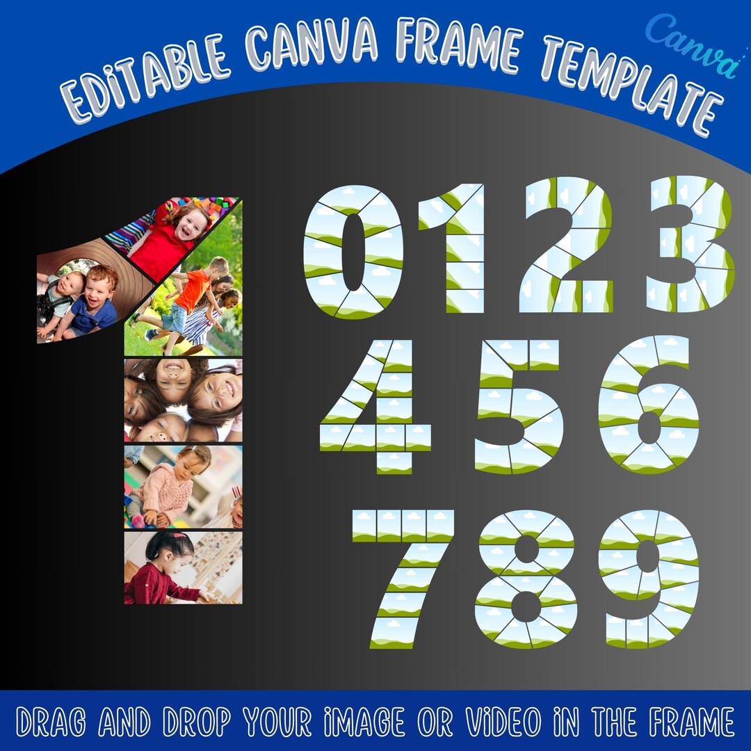 Editable Canva Frame Template ,canva Template for Numbered Photo ...