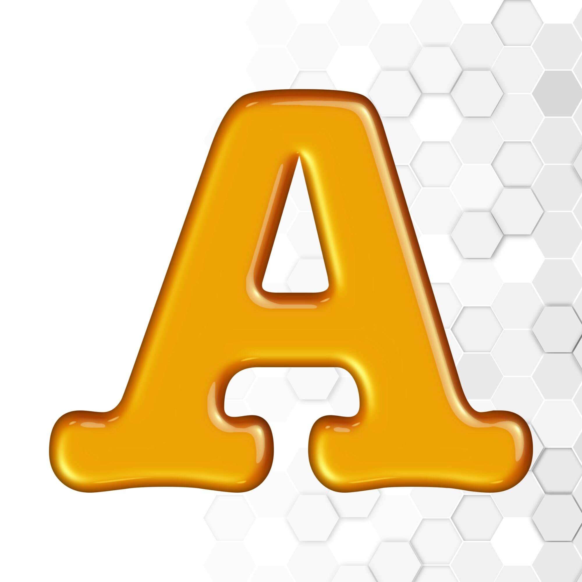 Yellow Alphabet Letters and Numbers PNG Honey Font Svg - Etsy