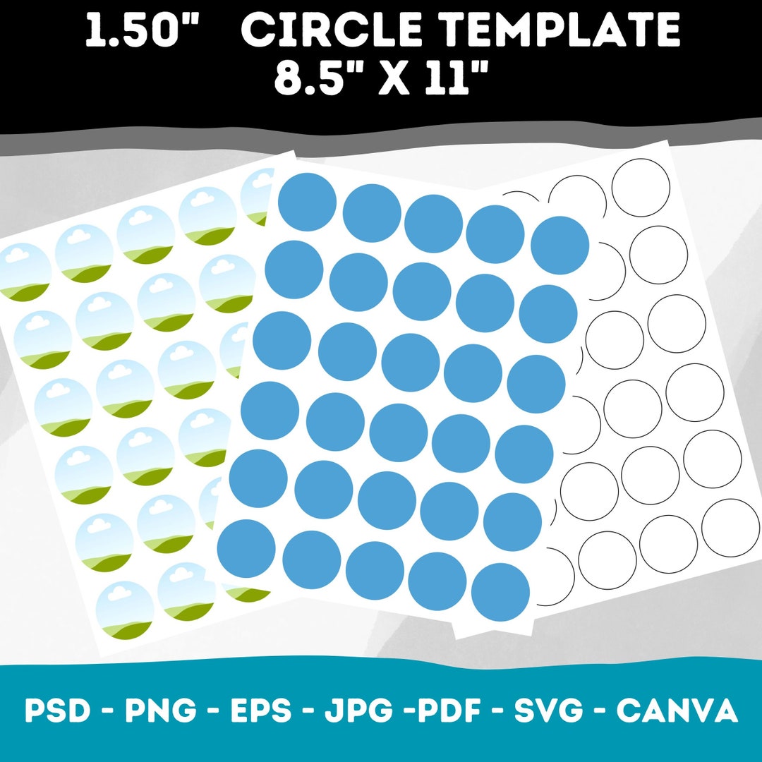 1.50 Inch Circle Craft Template Bundle, 1.50" Template in Psd, Eps, Pdf ...